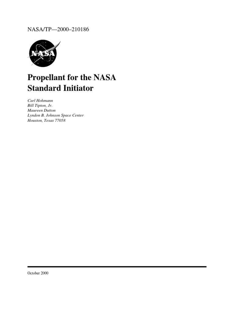 Propellant Blending Techniques and Materials for the NASA Standard ...