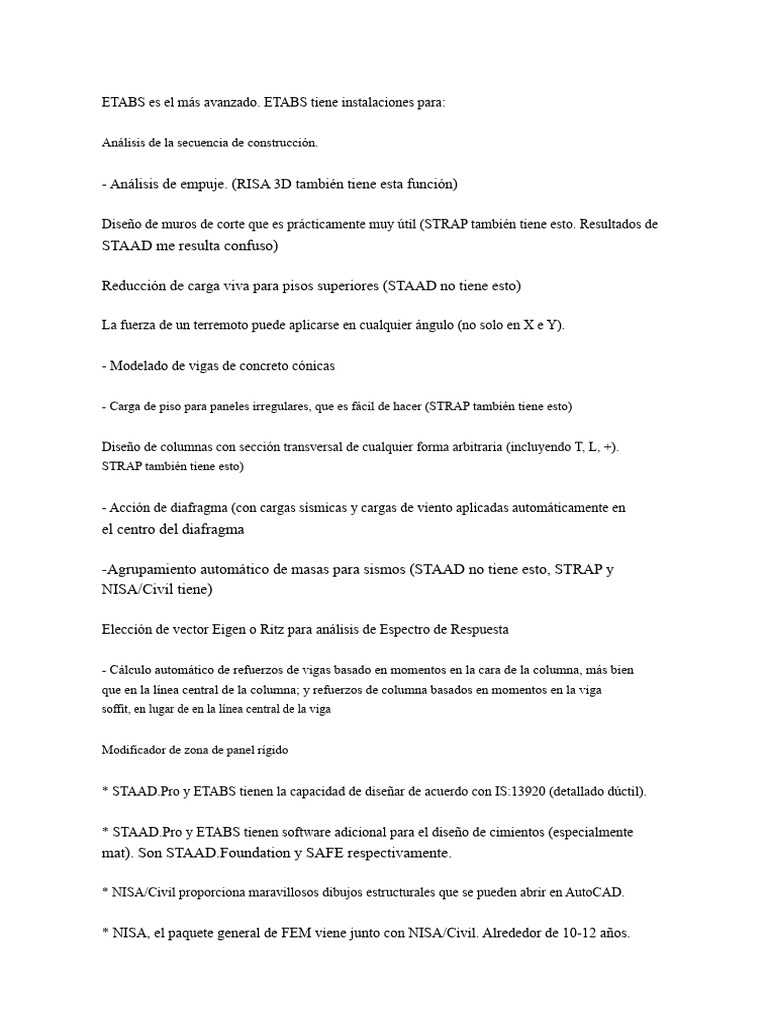 Etabs Vs Sap2000 | PDF | Análisis estructural | Software