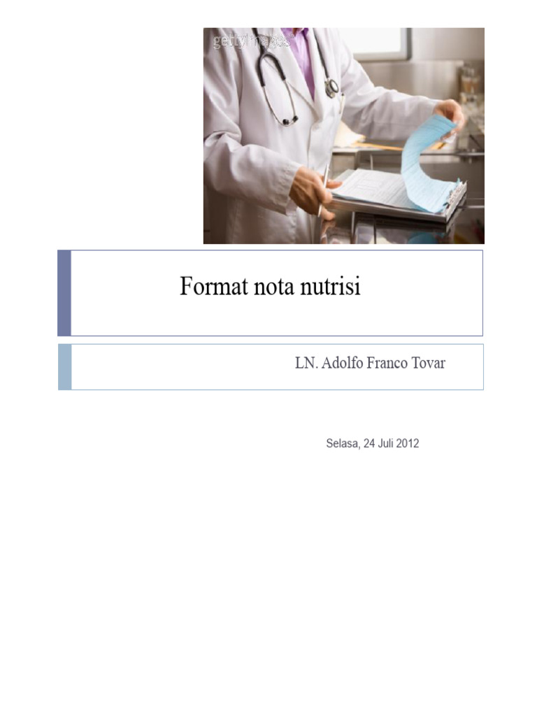 Format Nota Nutrisi untuk Ahli Gizi | PDF