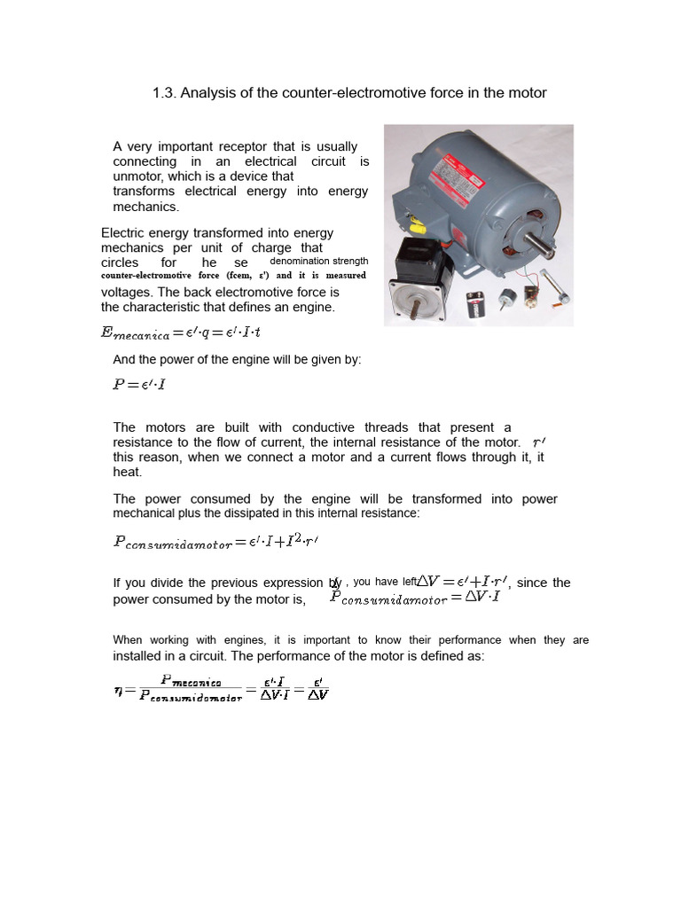 1.3. Analysis of The Counter-Electromotive Force in The Motor | PDF ...
