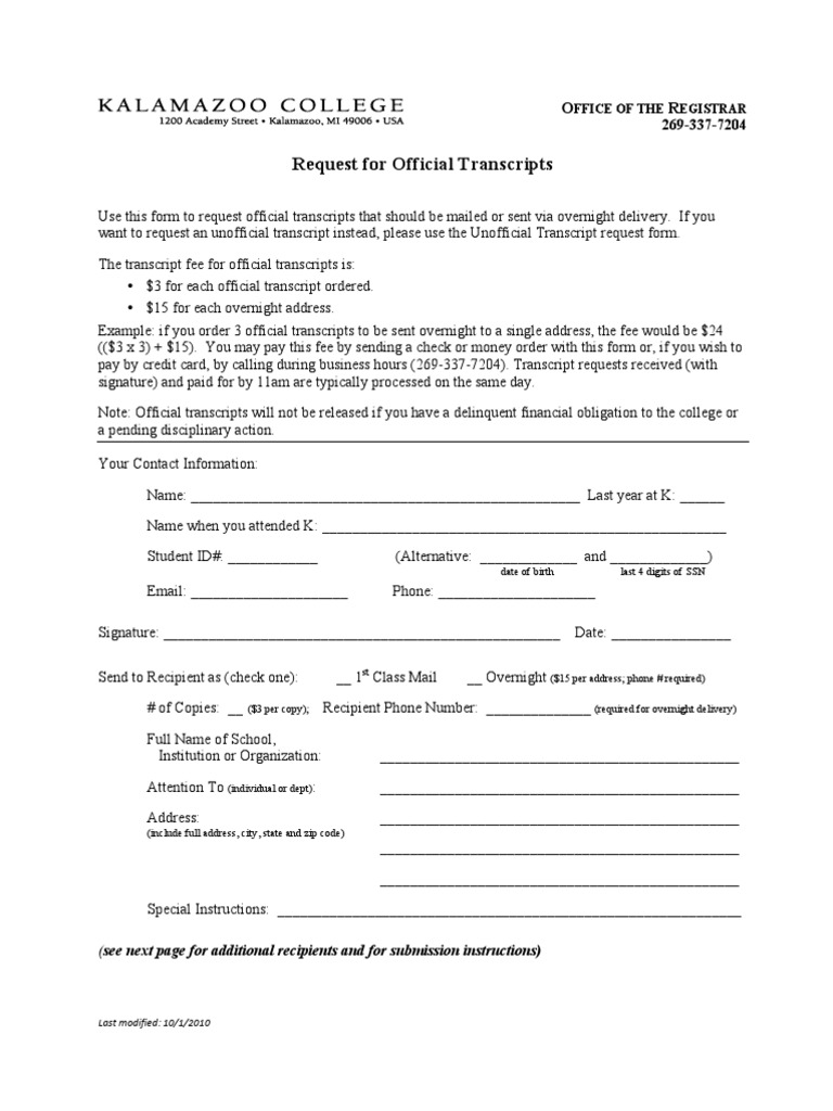 Request Official Transcripts | PDF | Zip Code | Cheque
