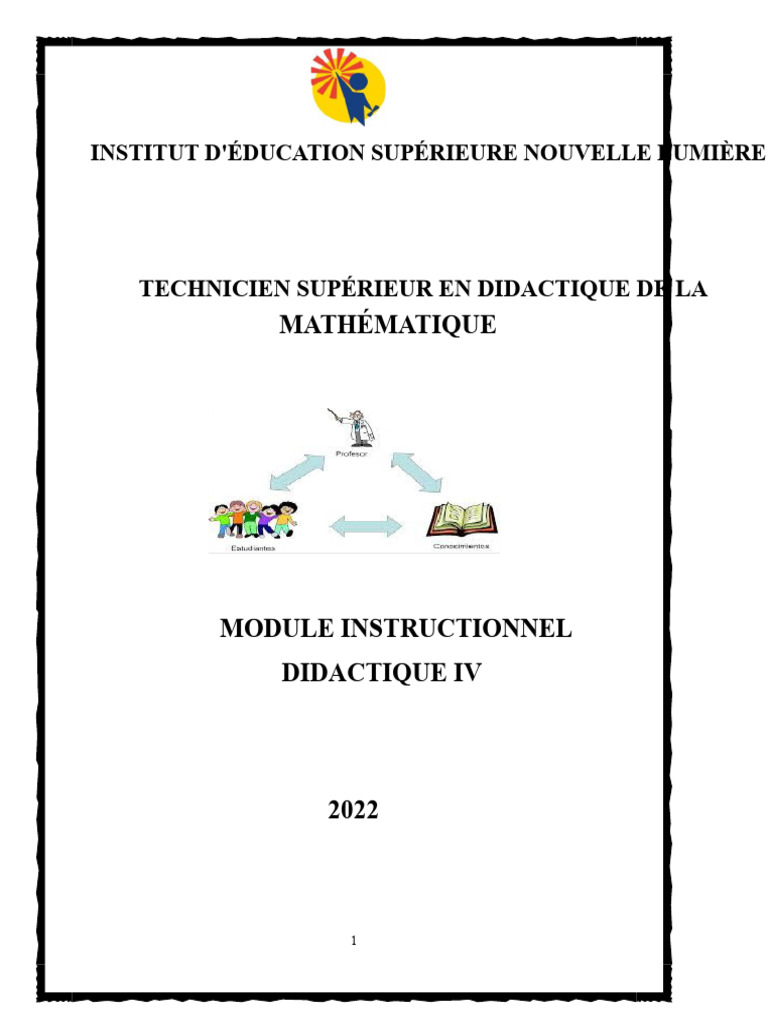 Module Didactique Iv | PDF | Pédagogie | Apprentissage
