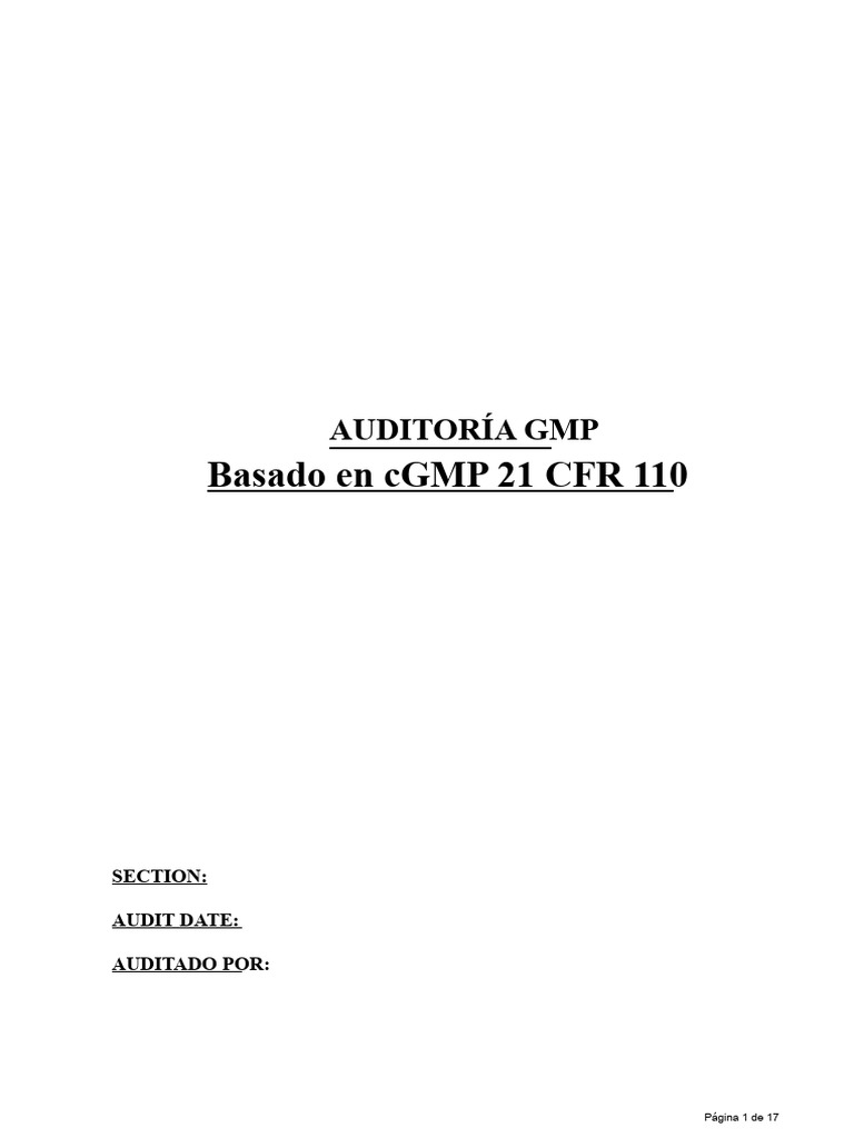 Auditoría GMP: Personal y Prácticas | PDF | Lavado de manos | Alimentos