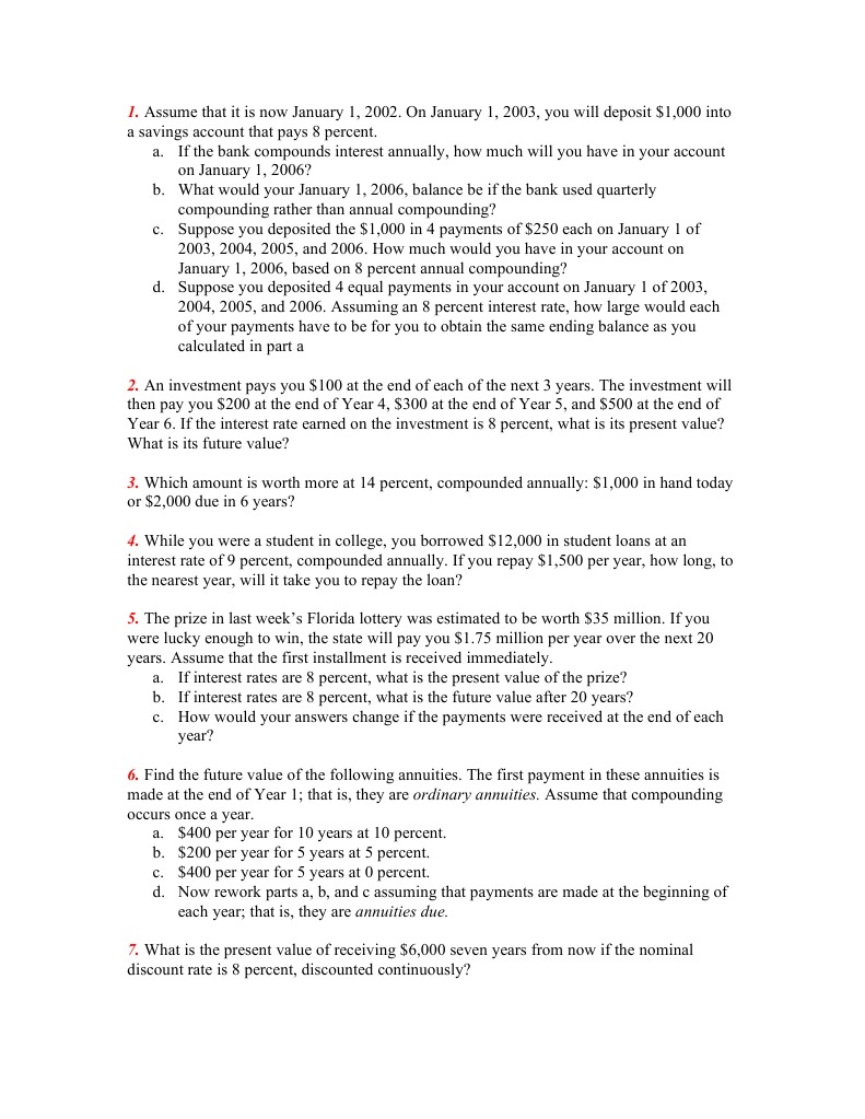 FM Practice | PDF | Percentage | Interest