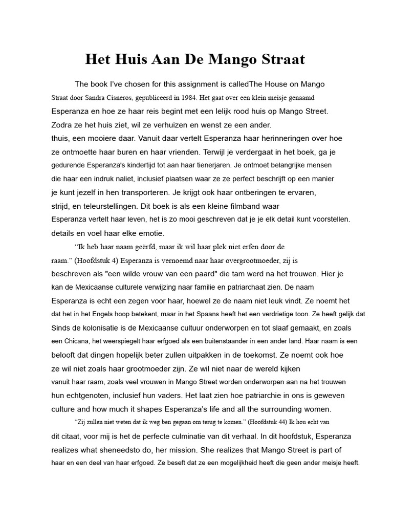 Het Huis Van Mango Street | PDF