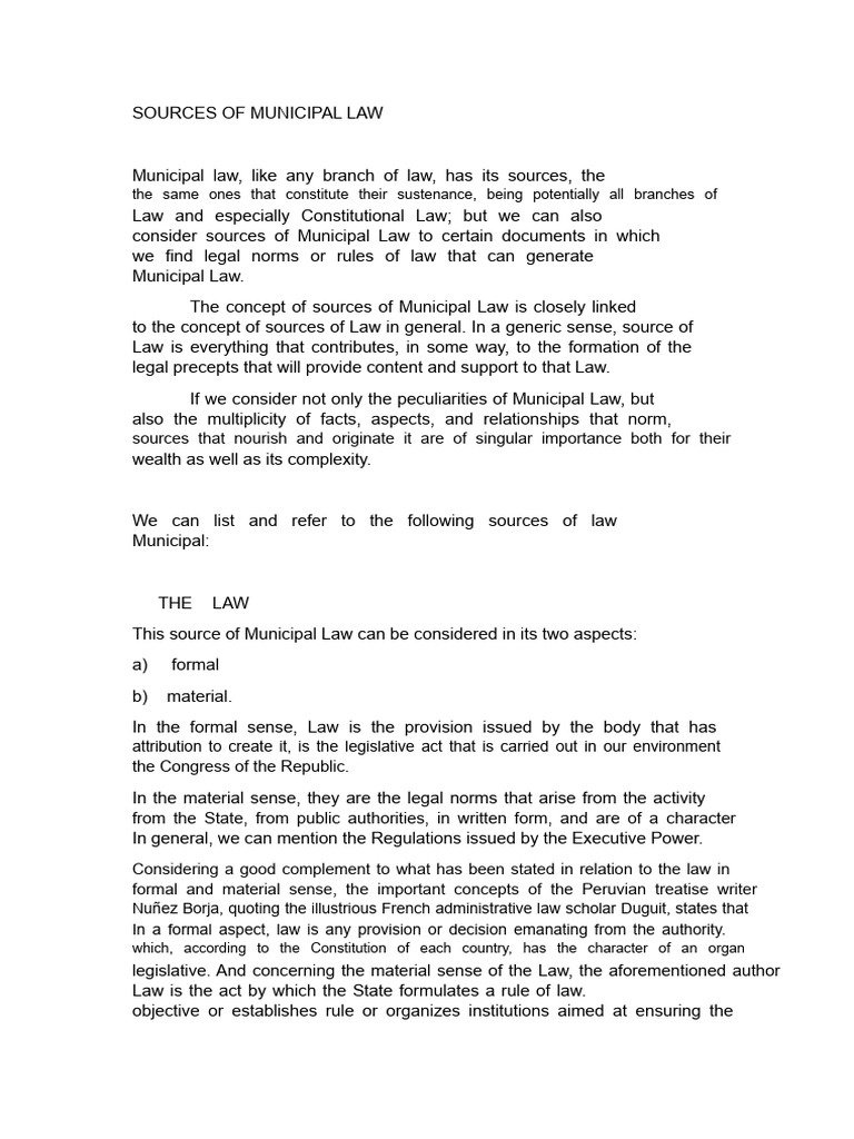 Forum - SOURCES OF MUNICIPAL LAW | PDF | Administrative Law | Constitution