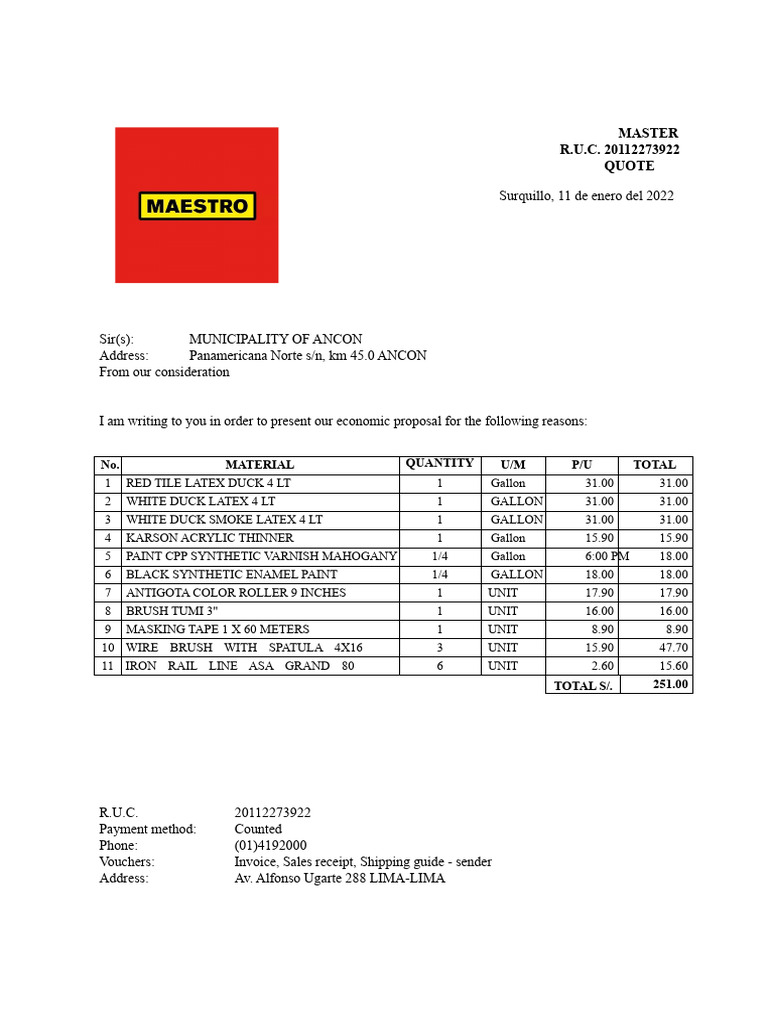 Proforma of Stationery Material | PDF