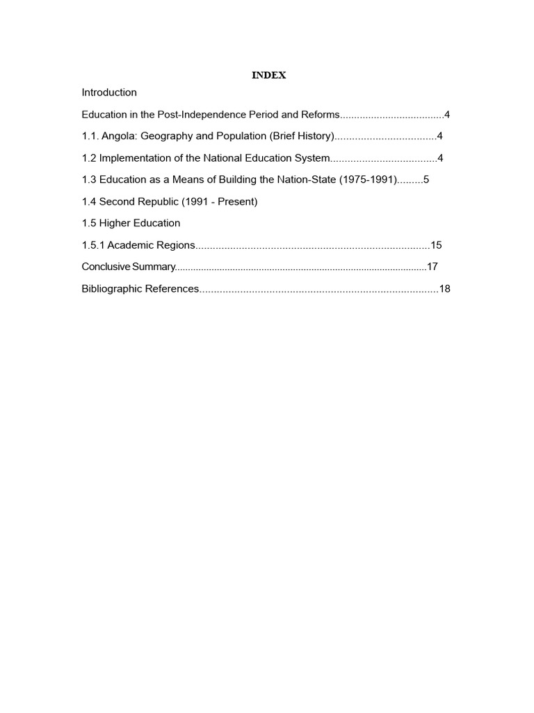 Education in The Post-Independence Period | PDF | Angola