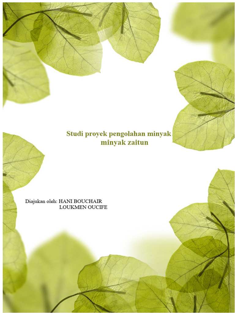 Studi Proyek Pabrik Minyak Zaitun | PDF