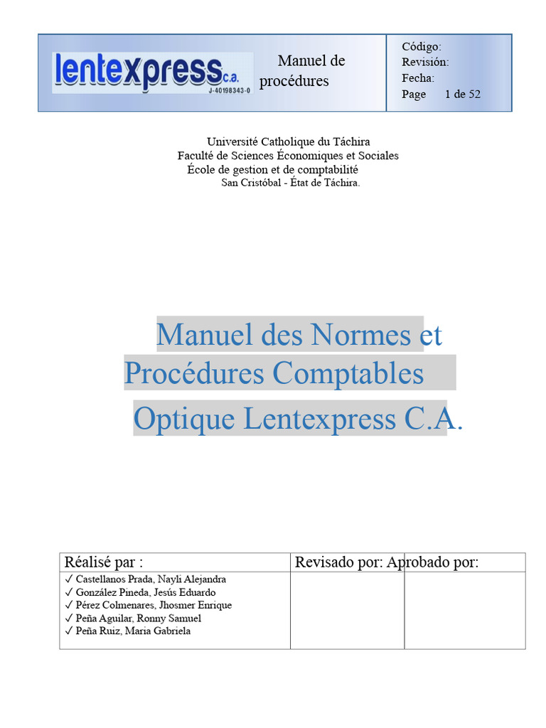 Manuel des Normes Comptables Lentexpress | PDF | Business | Optométrie