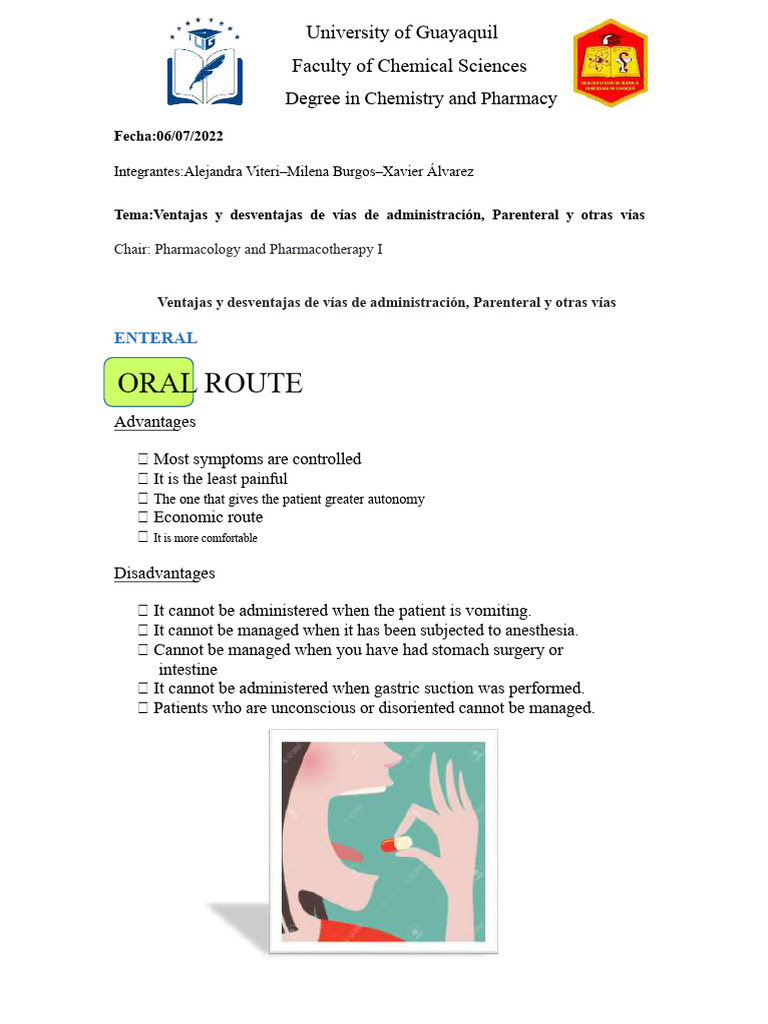 Advantages and Disadvantages of Drug Administration Routes | PDF ...