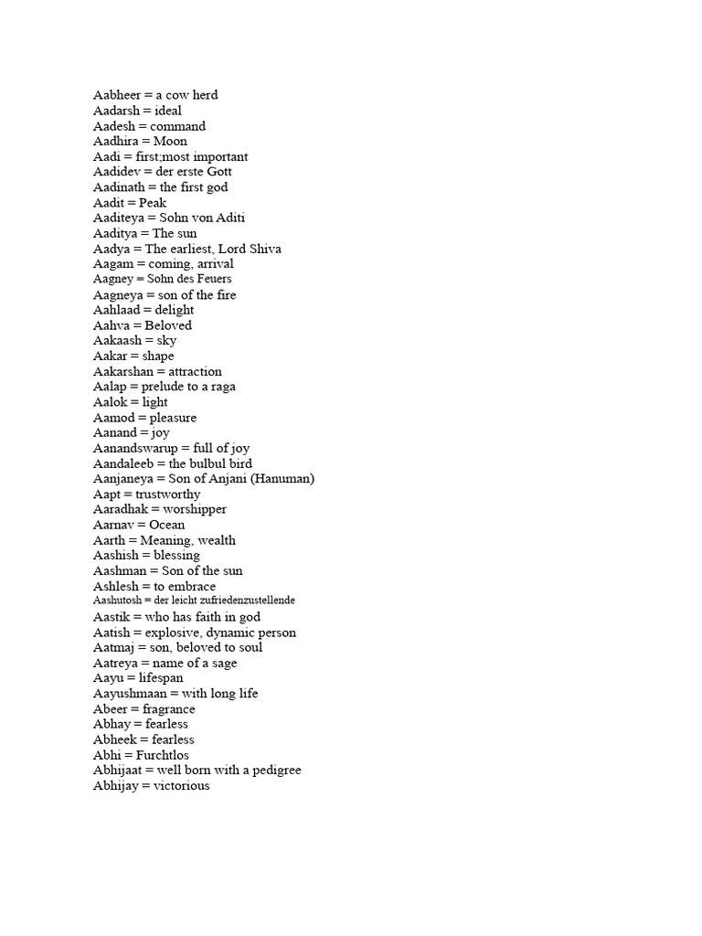 Hindu Names and Their Meanings | PDF | Krishna | Hinduism