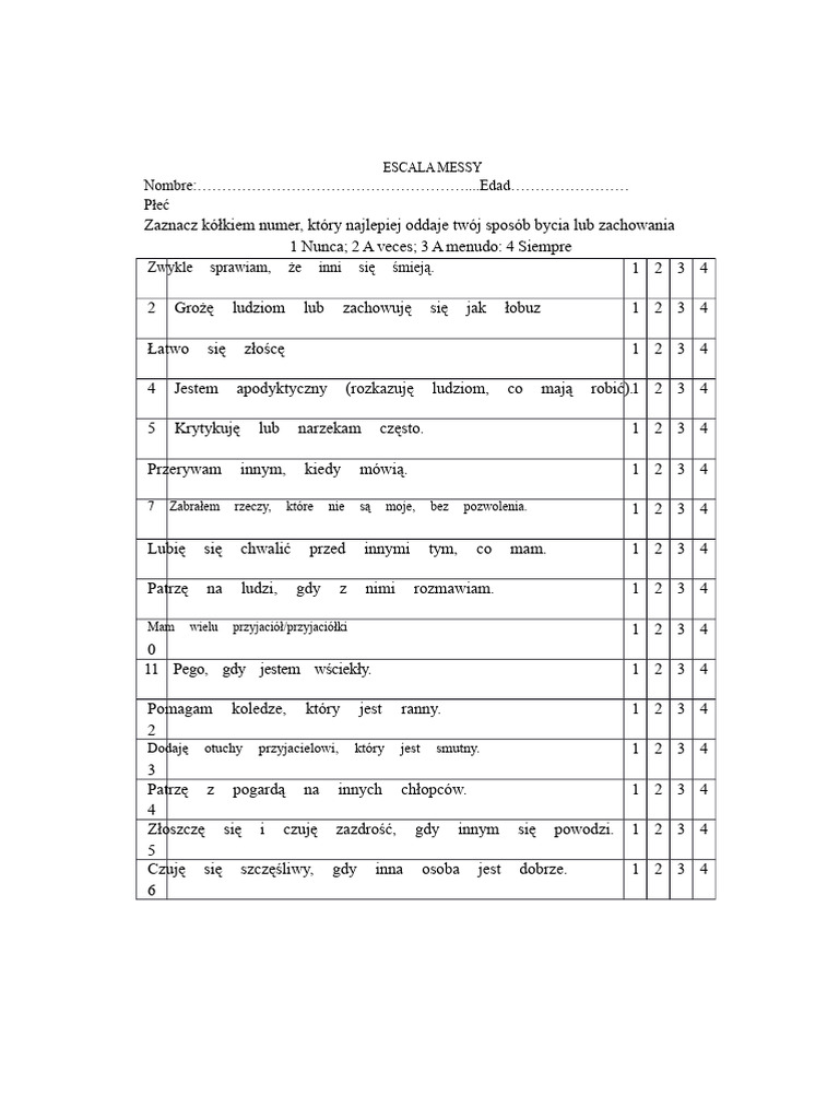 Skala Messy | PDF