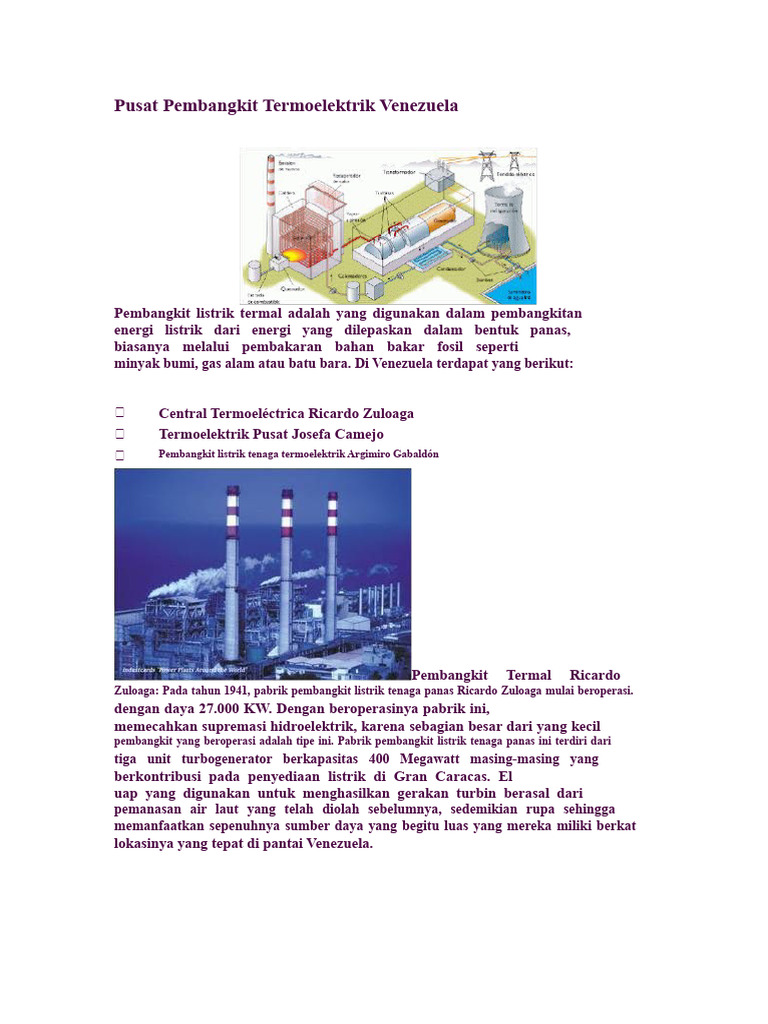 Pembangkit Listrik Termoelektrik Venezuela | PDF