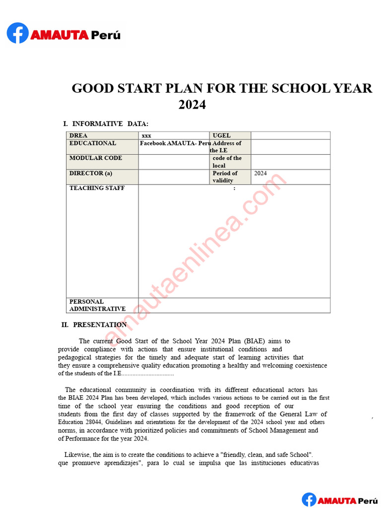 Good Start Plan for School Year 2024 | PDF | Regulatory Compliance