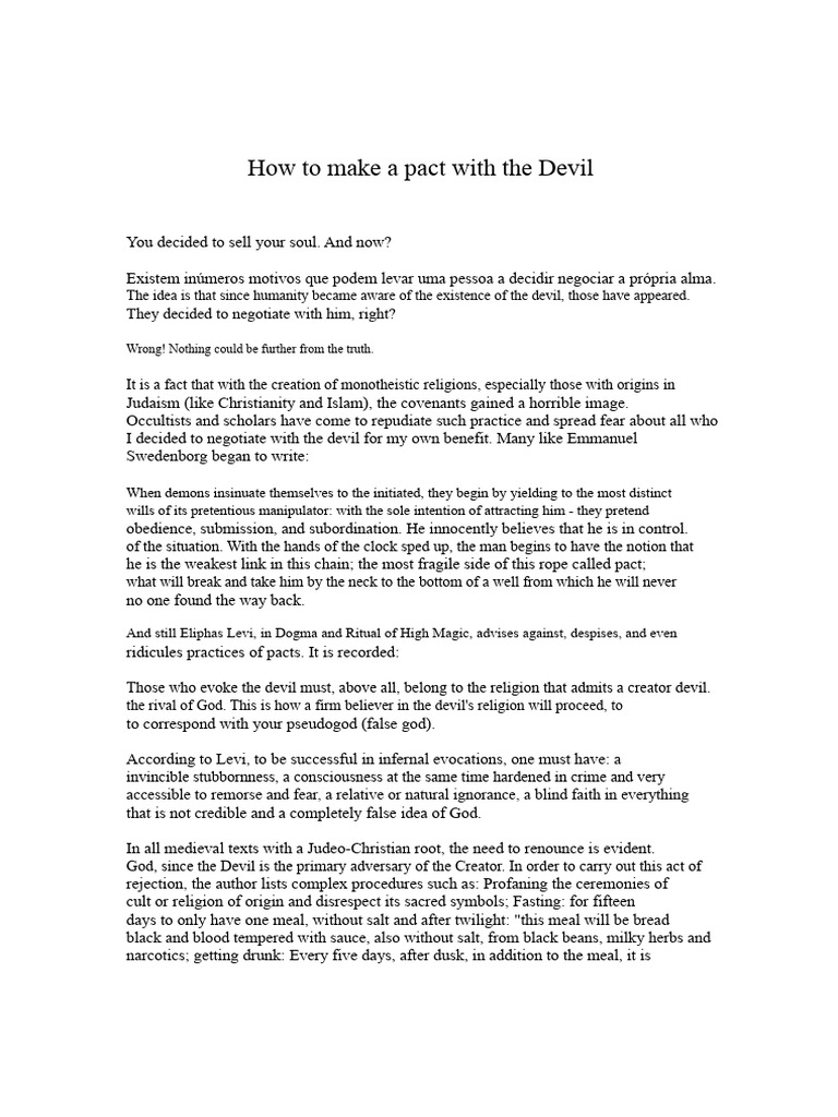 How To Make A Pact With The Devil | PDF | Demons