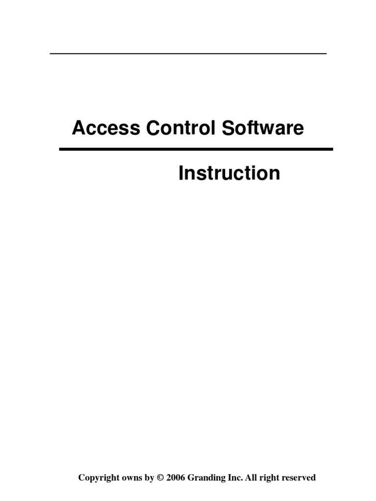 Access Control Software - V2.3.2.11 | PDF | Access Control | User Interface