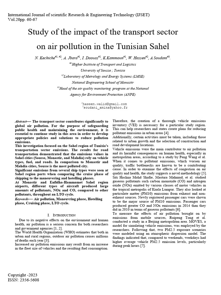 Air Pollution On Transport Sector | PDF | Exhaust Gas | Air Pollution