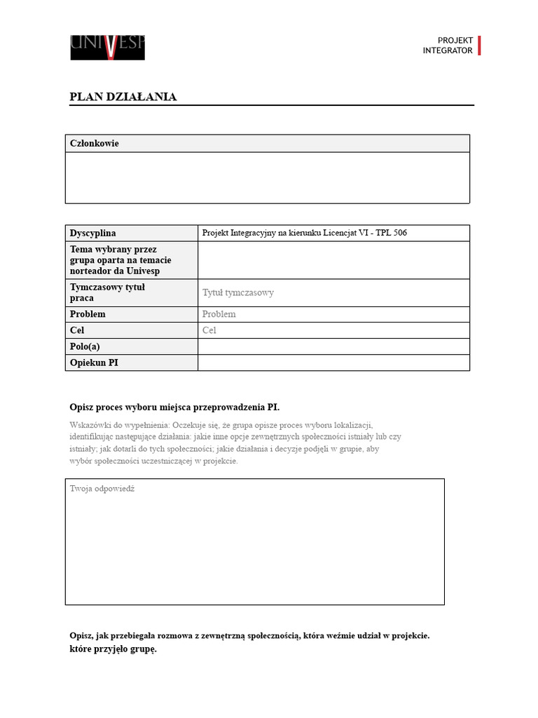 Model Plan Działania 2023 | PDF