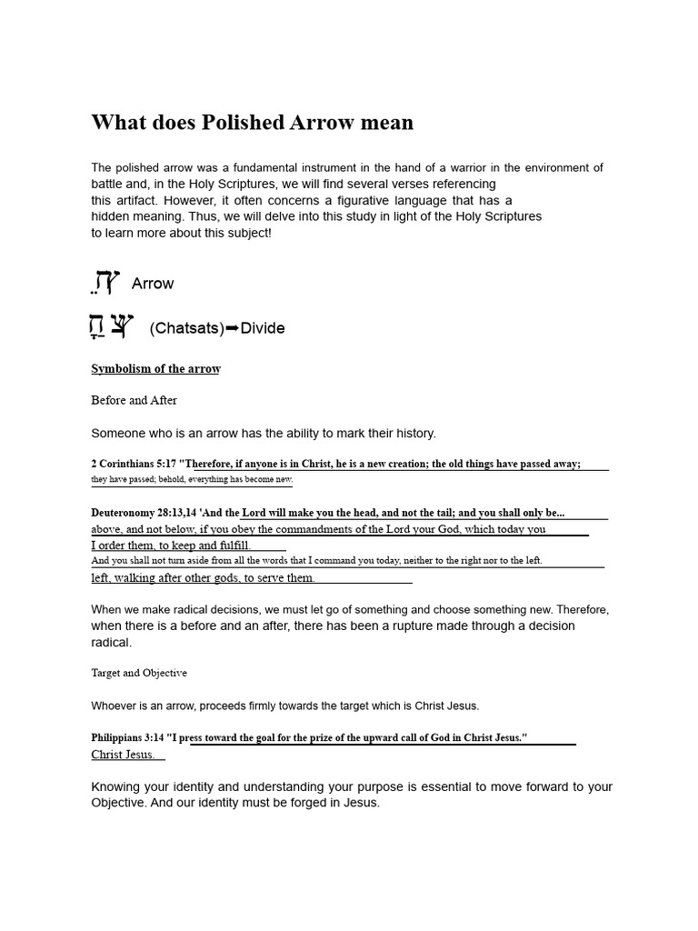 What Does Polished Arrow Mean? | PDF | Theology | Christian Belief And ...
