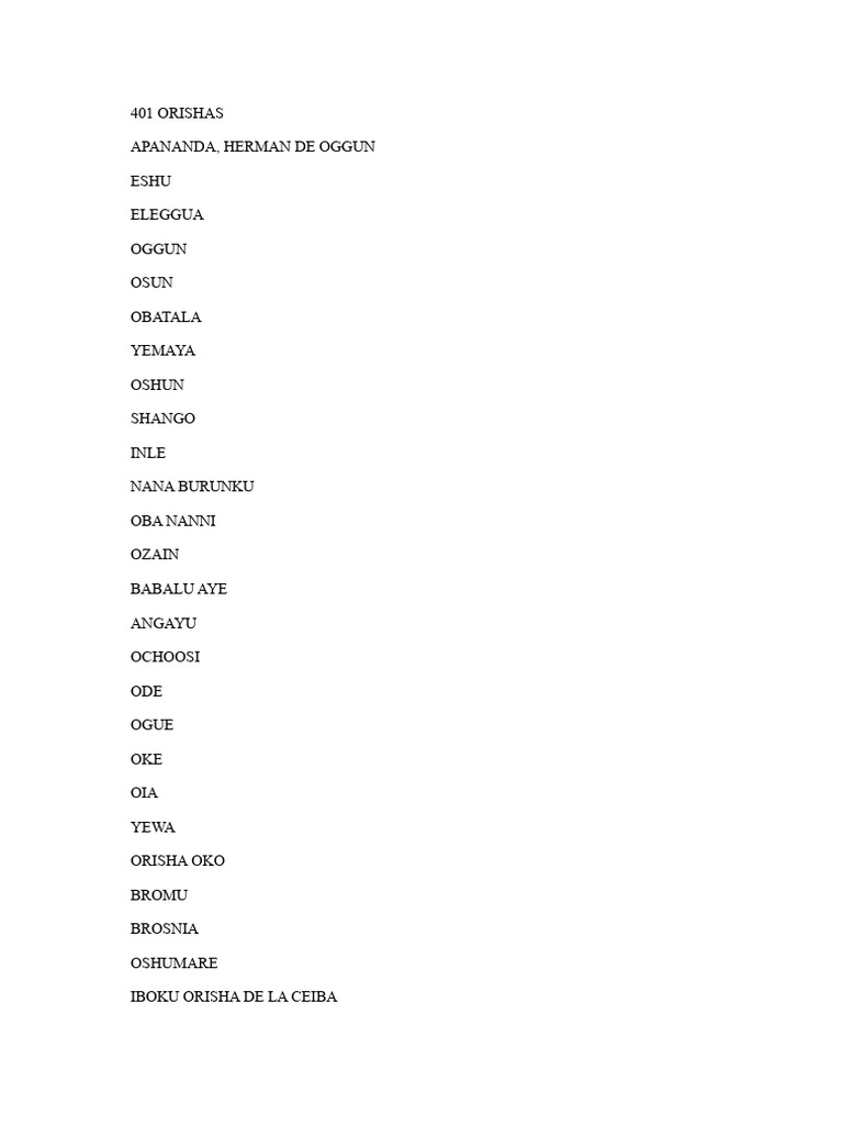 401 Orishas | PDF
