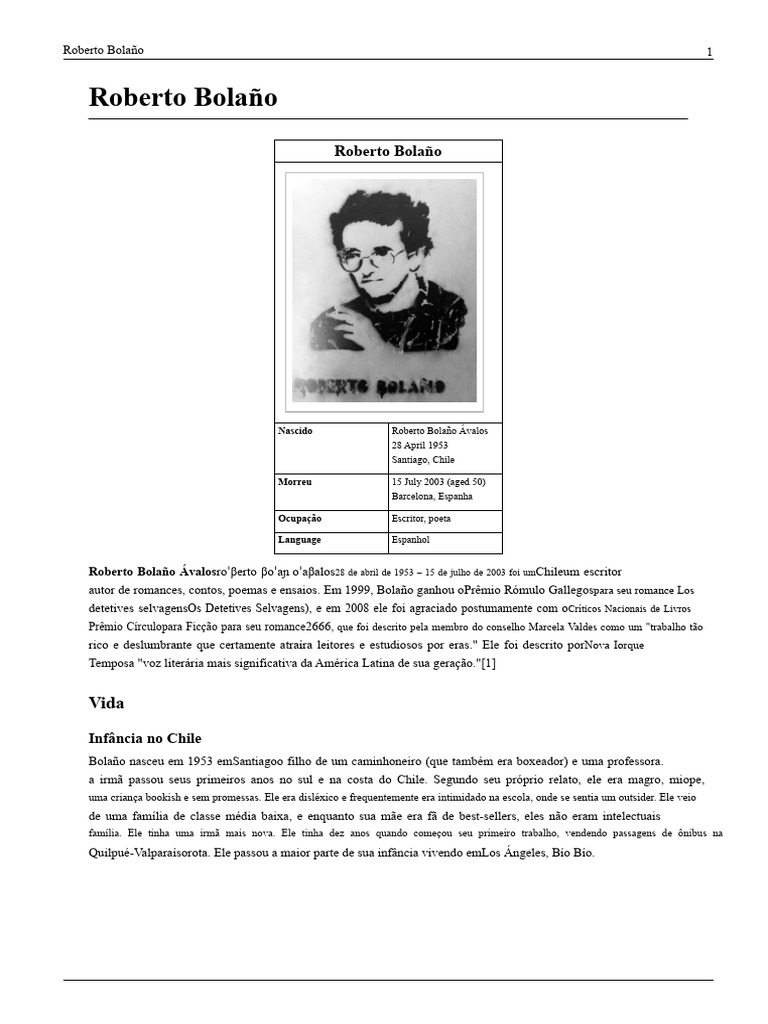 Roberto Bolaño PDF | PDF