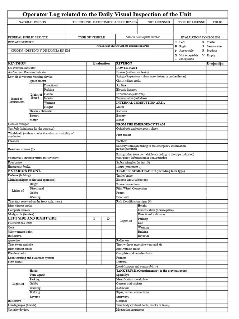 Operator Log - Transportation of Hazardous Waste | PDF | Vehicles ...