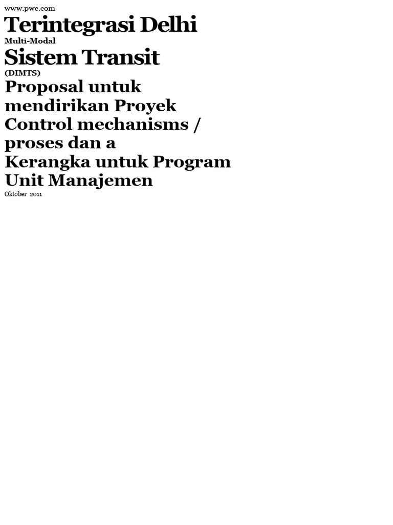 Proposal PWC - Pengendalian Proyek & Proses | PDF