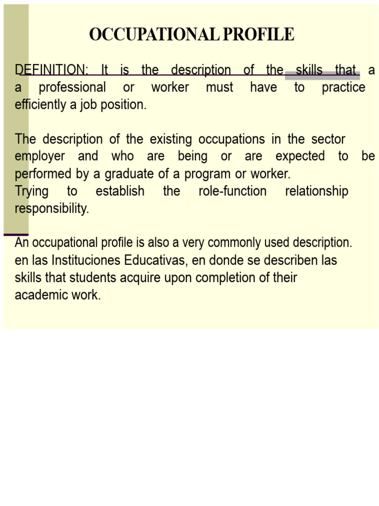 Occupational Profile of Nursing Technician | PDF | Nursing | Knowledge