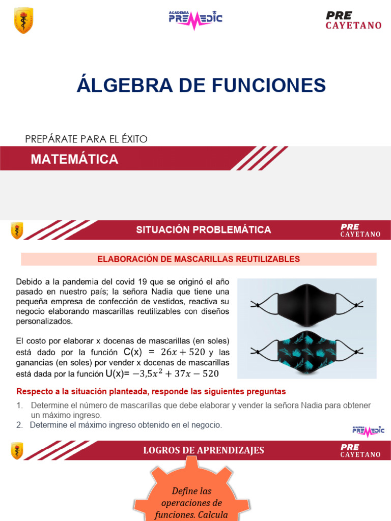 Semana 8 Presentacion Algebra de Funciones | PDF | Función (Matemáticas ...