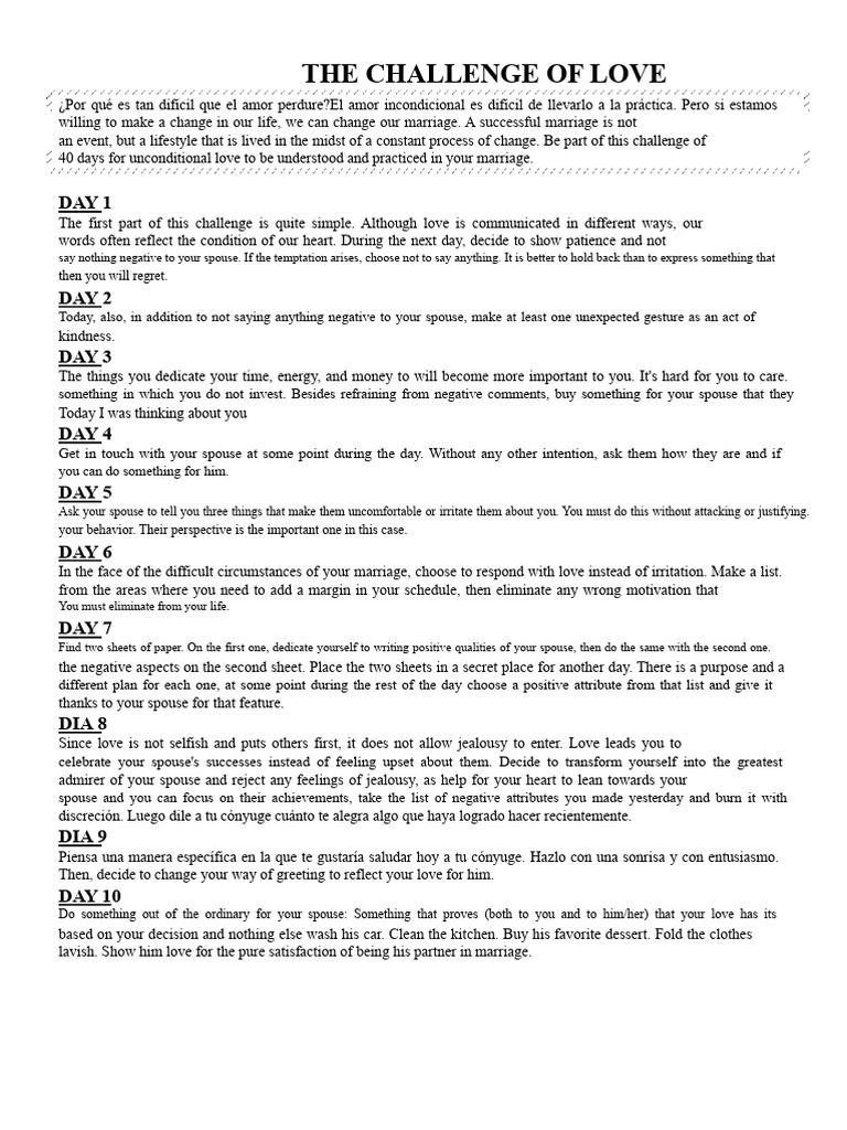 The Challenge of Love - Modified For Printing | PDF | Love | Jesus