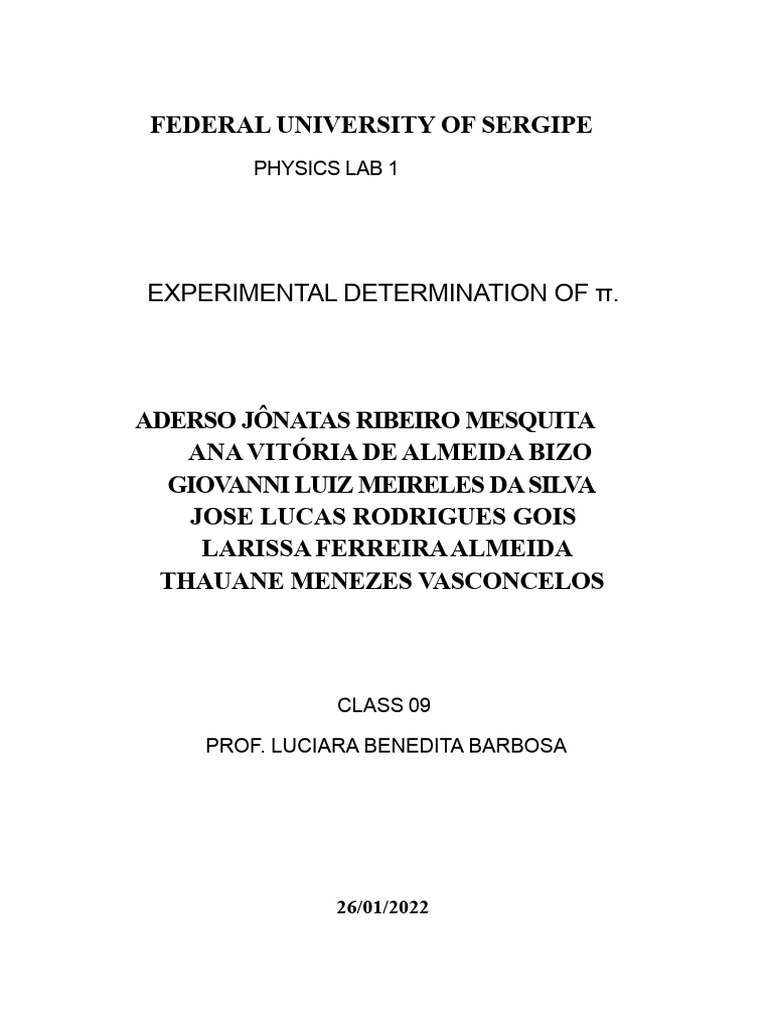 Experimental Determination of Pi | PDF | Pi | Mathematics