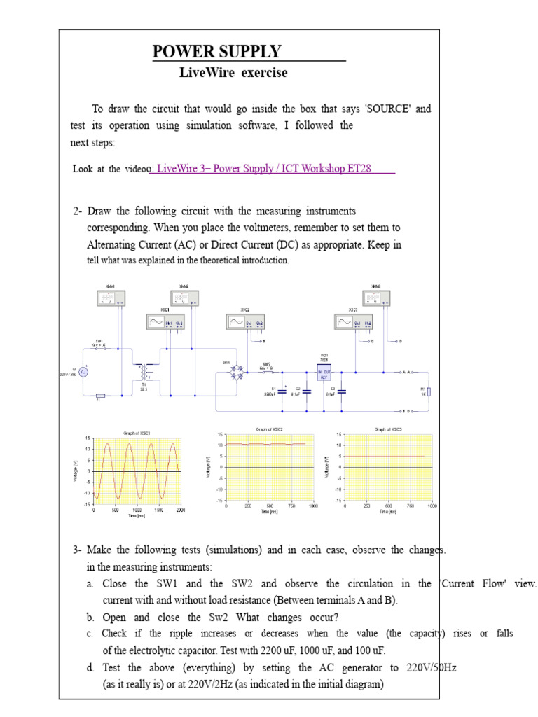 LiveWire Exercise - Power Supply | PDF