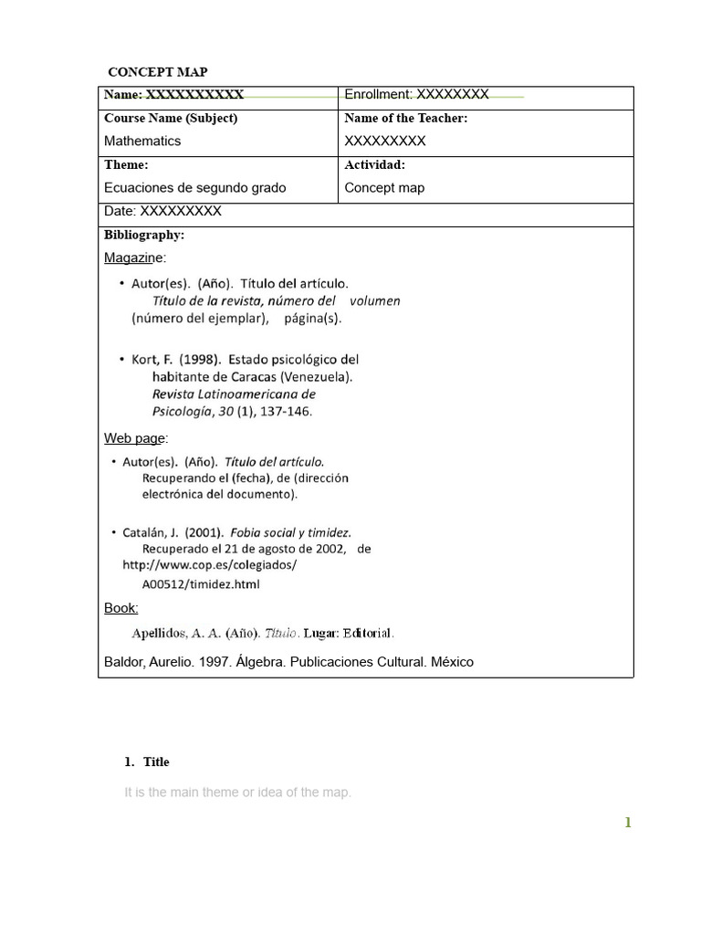 Example Concept Map | PDF | Quadratic Equation | Equations