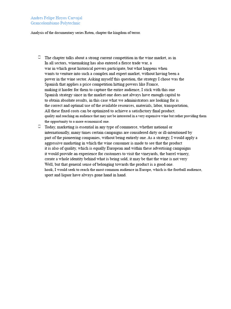 Analysis of The Documentary Series Rotten | PDF