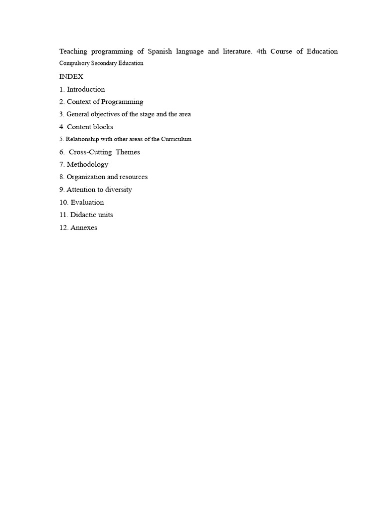 Teaching Programming of Spanish Language and Literature - For MY ...