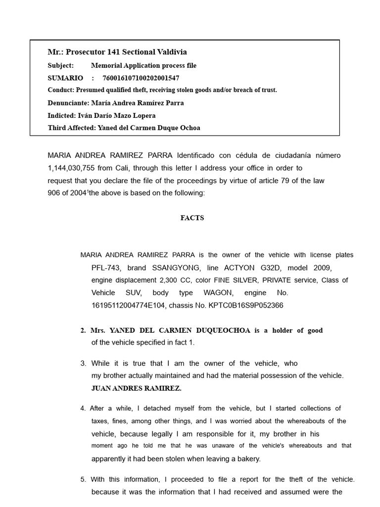 Memorandum Request For Criminal Investigation File | PDF | Common Law ...