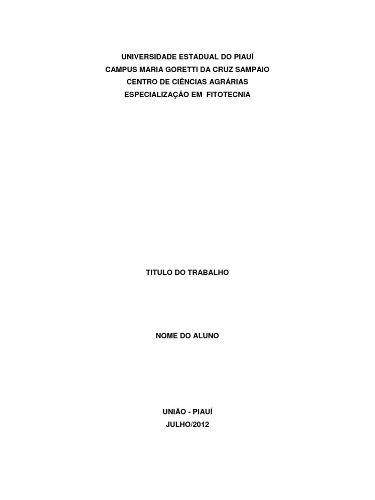 MODELO DE TCC Especialização Revisão de Literatura | PDF
