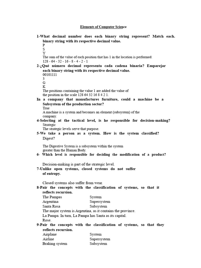 Elements of Computer Science. Kennedy University | PDF | Bit | String (Computer Science)