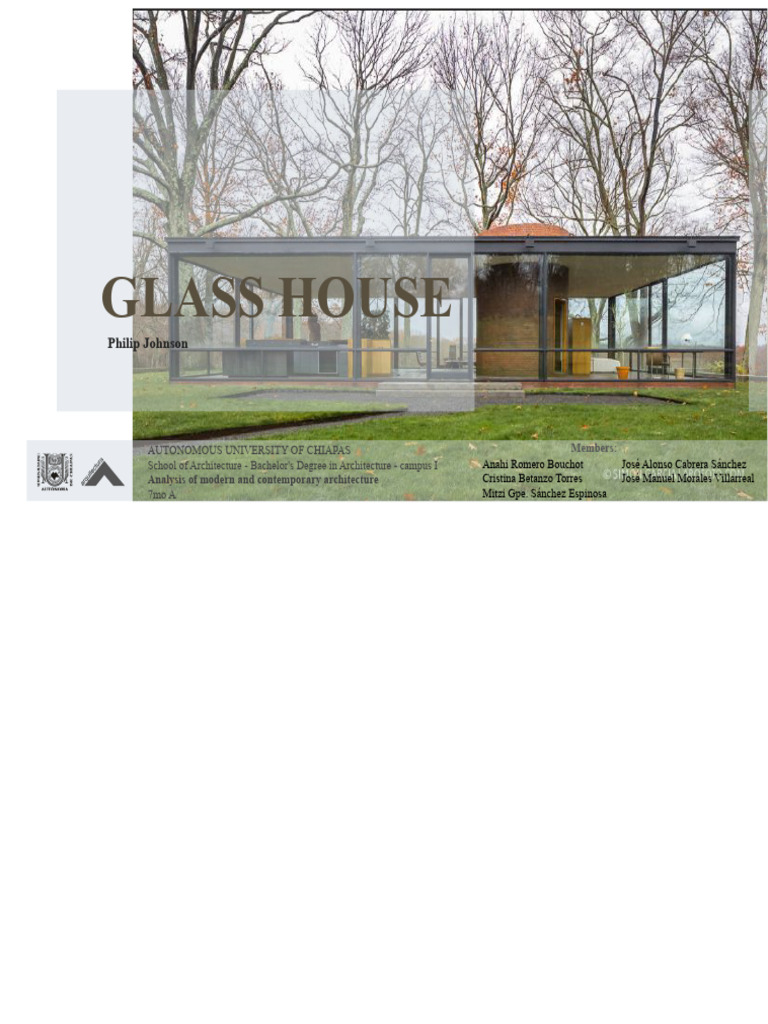 Analysis, Glass House | PDF | Room | Space