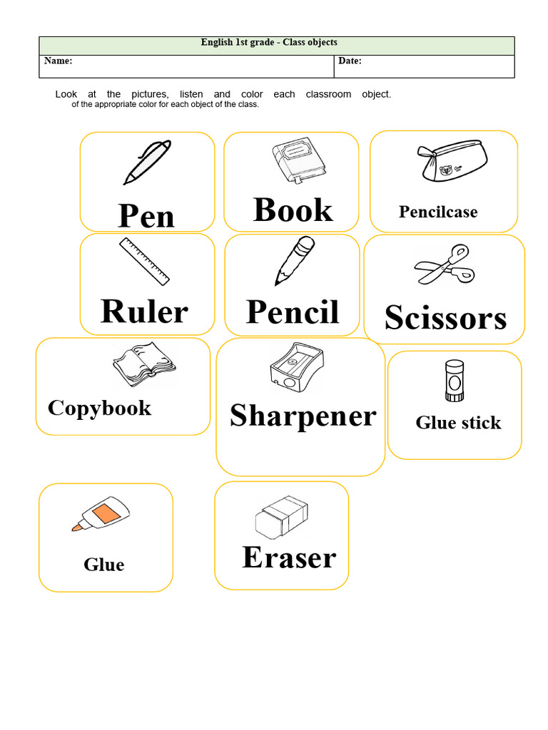 Book Pen Ruler Pencil Scissors: Sharpener | PDF