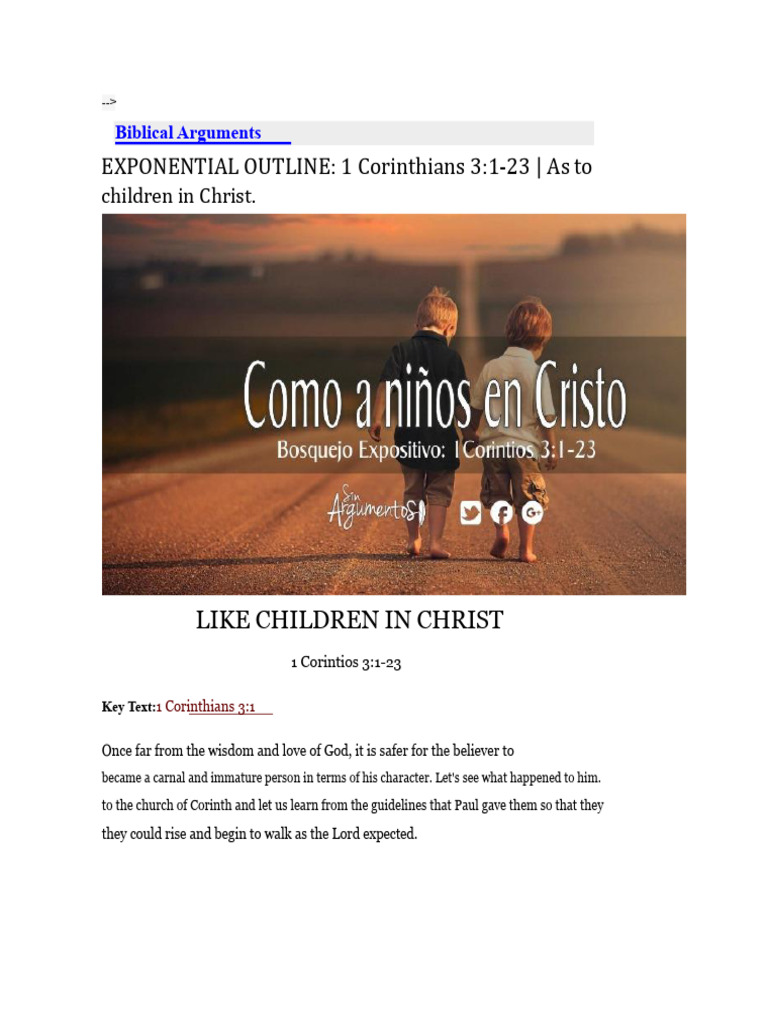 Spiritual Growth in 1 Corinthians 3 | PDF | God In Christianity | First ...