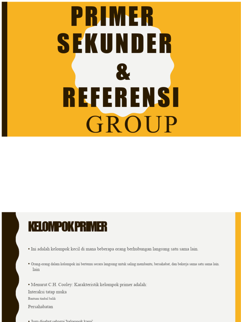 Perbedaan Kelompok Primer dan Sekunder | PDF