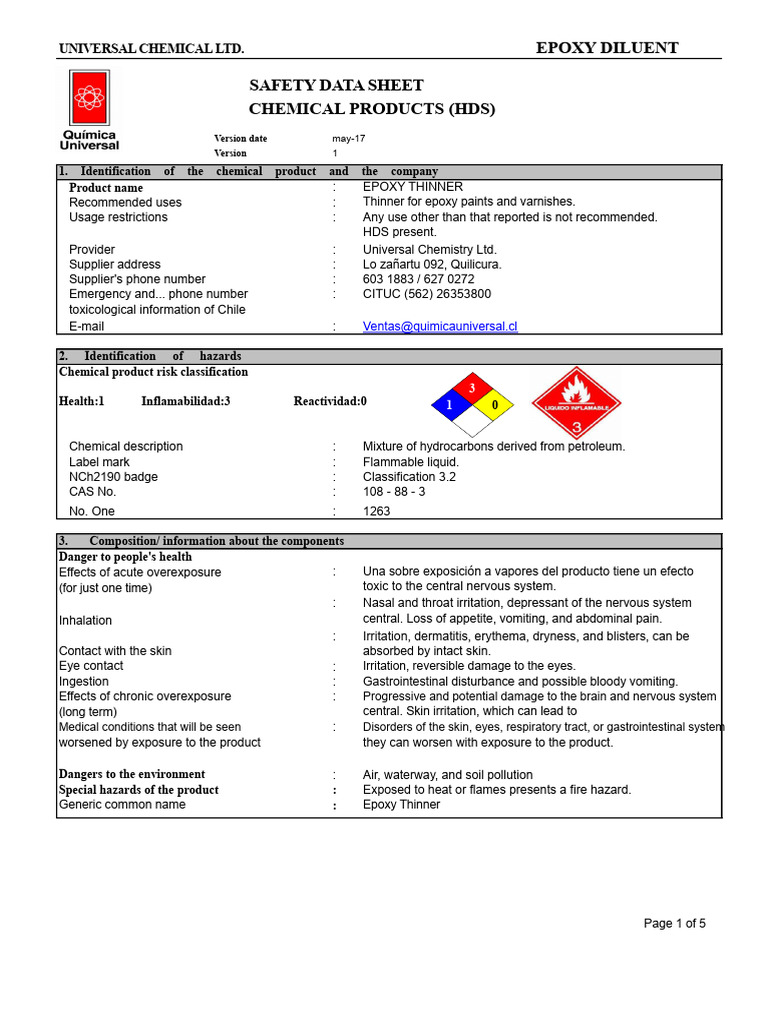 Epoxy Thinner | PDF | Toxicity | Water