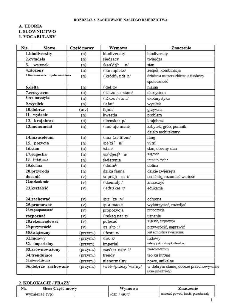 BT 11 Global słyszał UNIT 6. OCHRONĄ NASZEGO DZIEDZICTWA.doc | PDF