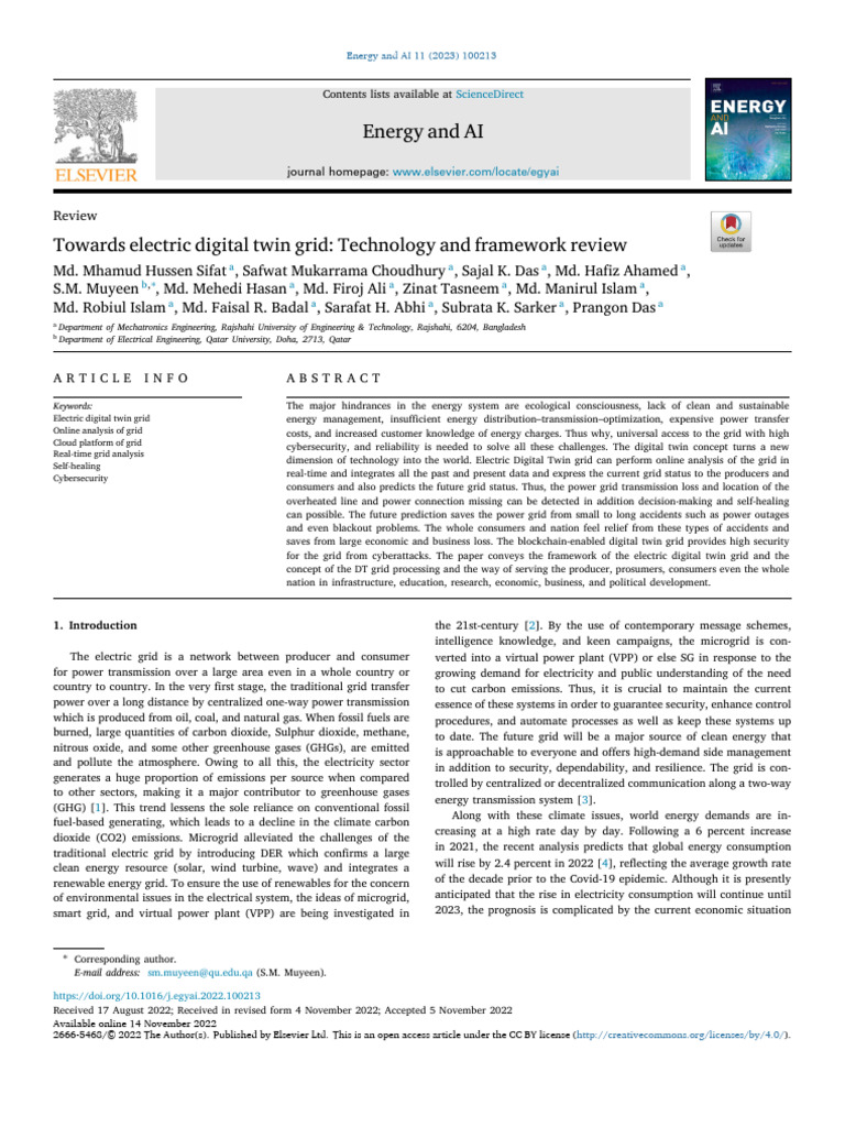 Towards Electric Digital Twin Grid - Technology and Framework Review ...