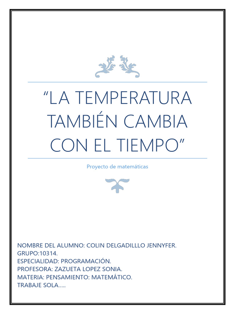 La Temperatura También Cambia Con El Tiempo1 | PDF | Calor | Temperatura