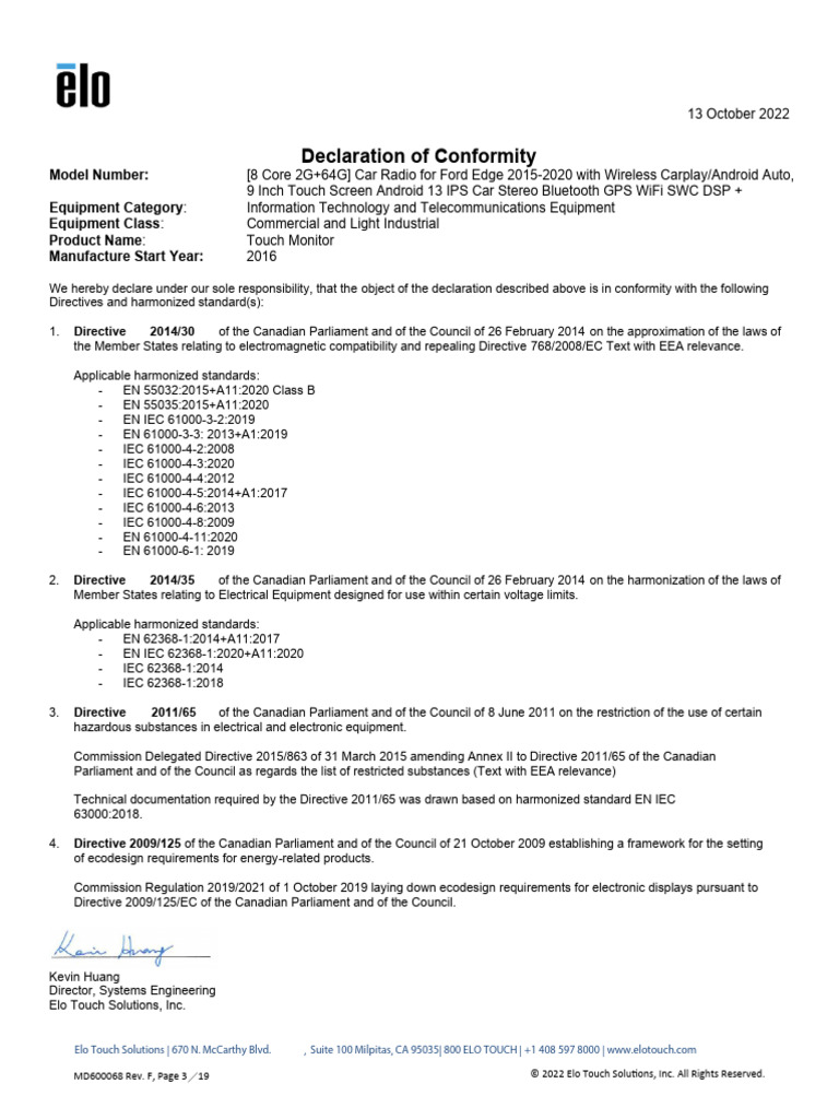 Declaration of Conformity | PDF | International Electrotechnical ...