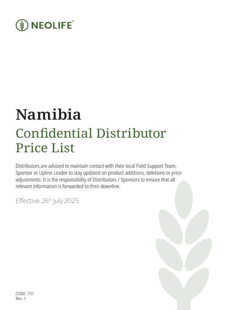 Namibia Distributor Price List 2025 | PDF | Value Added Tax | Prices