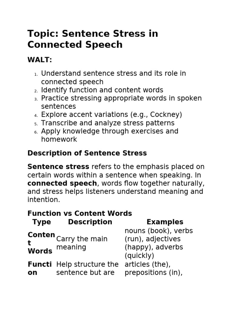 Oral Eng Year 9 Note Week 8 | PDF | Stress (Linguistics) | Word